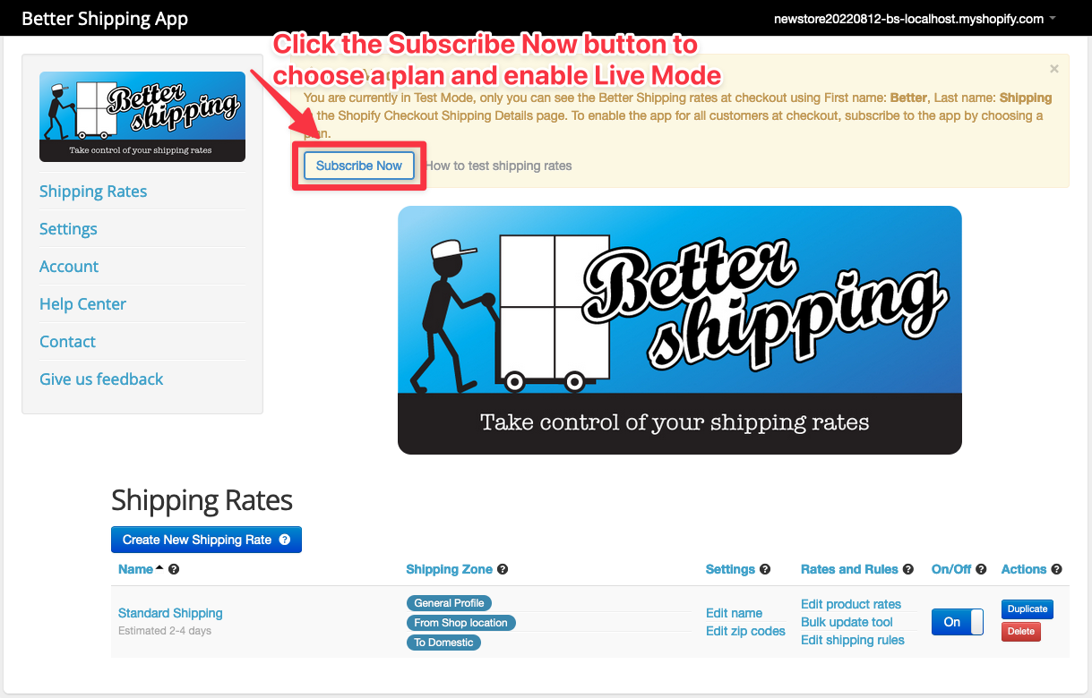 Live Mode - How To Enable Better Shipping Rates at Checkout – Better ...